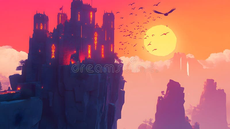 A towering wizard s castle stock illustration. Illustration of magical ...