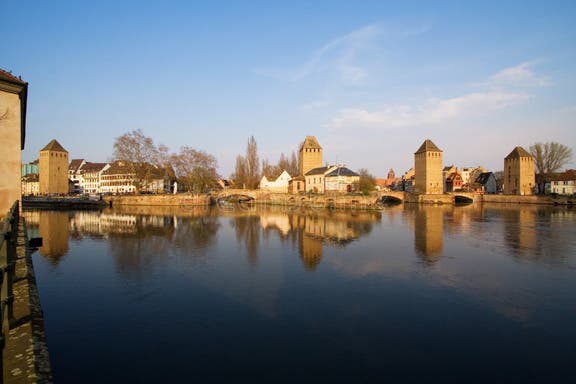 Towers with Covered Bridges Stock Photo - Image of towers, bridges: 2413026