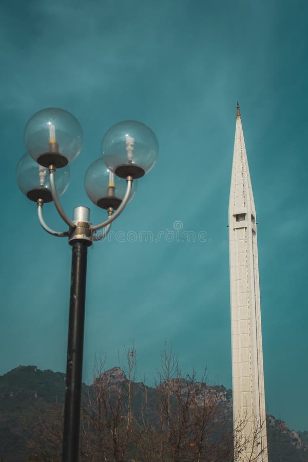 Towers of Faisal Mosque in Islamabad Pakistan Stock Image - Image of ...