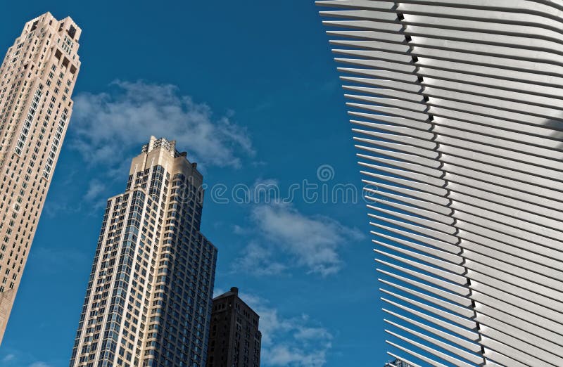 Towers with Ground Zero Museum Stock Photo - Image of zero ...