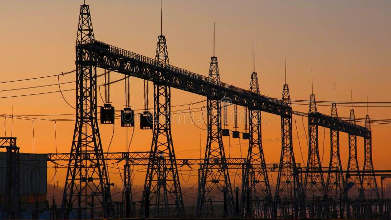 Towers High-voltage Transmission Lines Stock Image - Image of grid ...