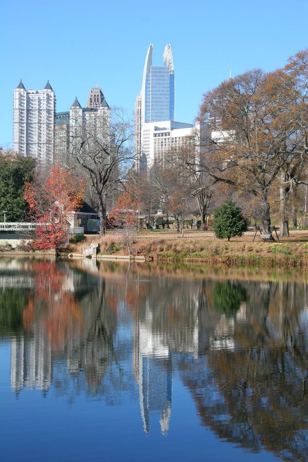 Towers in the Lake stock photo. Image of park, reflection - 1636418