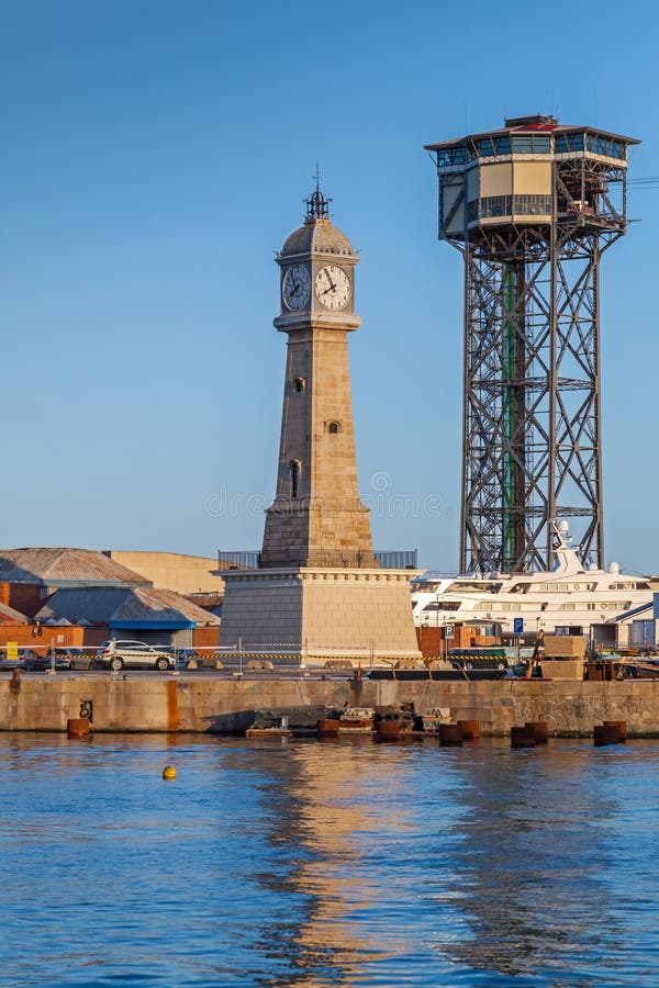 Towers in Port of Barcelona, Spain Stock Photo - Image of city ...