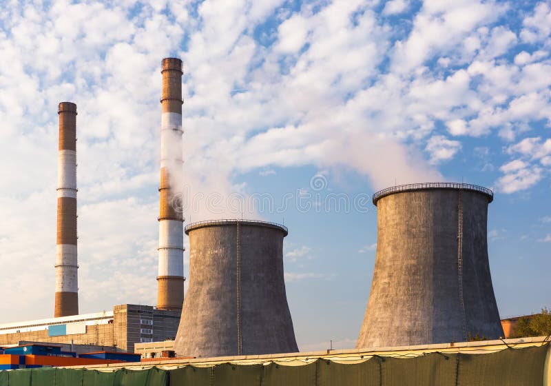 Towers of the Power Station Stock Image - Image of energy, generator ...