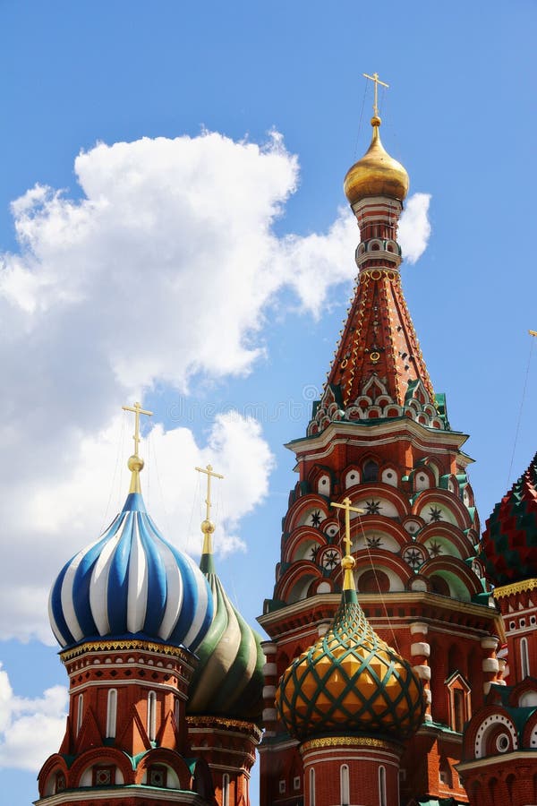 Towers of the Saint Basil S Cathedral in Moscow, Russia Stock Image ...