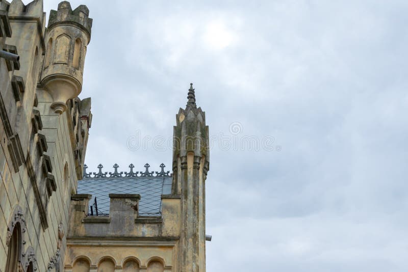The Towers of the Sturdza Castle from Miclauseni, Romania Stock Image ...