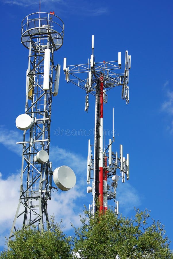 Telecommunication tower stock image. Image of global, broadcasting ...