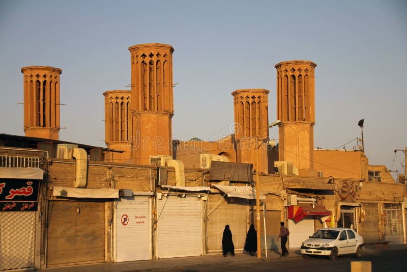 Towers of Yazd editorial image. Image of chador, yazd - 60052950