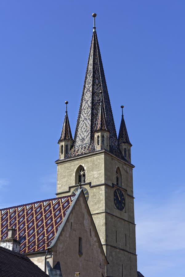 Towet of Evangelical Cathedral Sibiu Romania Stock Photo - Image of ...