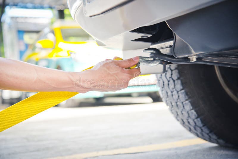 Towing Car with Towing Rope Stock Photo - Image of hanging, iron: 78499414