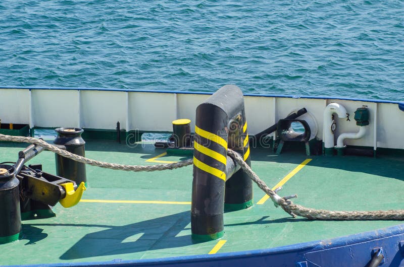 Towing Winch on the Deck of a Tugboat Stock Photo - Image of industry ...