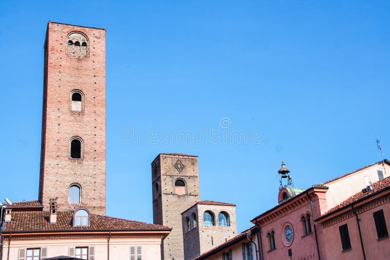 The Town of Alba and Its Towers Stock Photo - Image of cityscape ...
