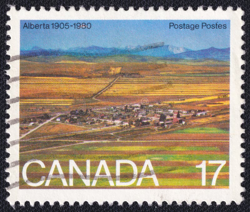 Town Alberta on a 1980 Canada Postage Stamp. 75th Anniversary of ...