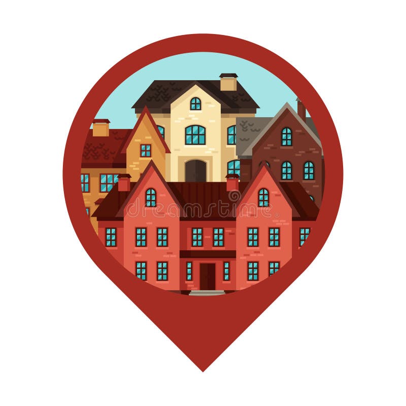 Town Background Design with Cottages and Houses Stock Vector ...