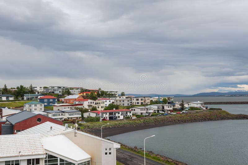 Town of Borgarnes in Borgarfjordur in Iceland Stock Photo - Image of ...