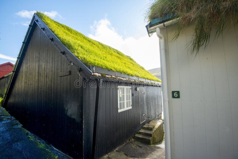 Town of Bour stock image. Image of faroe, denmark, vagar - 371546901