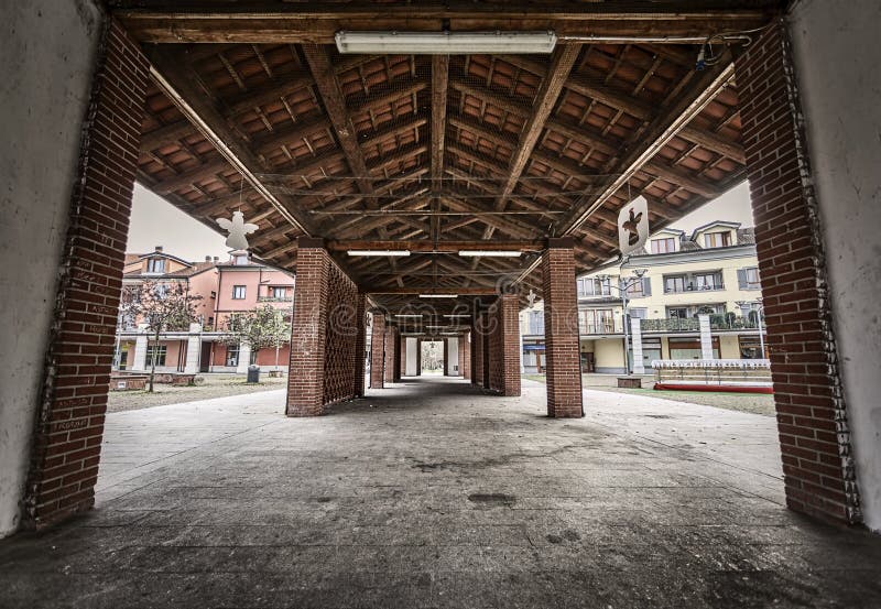 Town brick passage editorial stock photo. Image of arch - 133349548