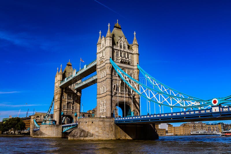 Town Bridge London and Blue Sky Stock Photo - Image of summer, colour ...