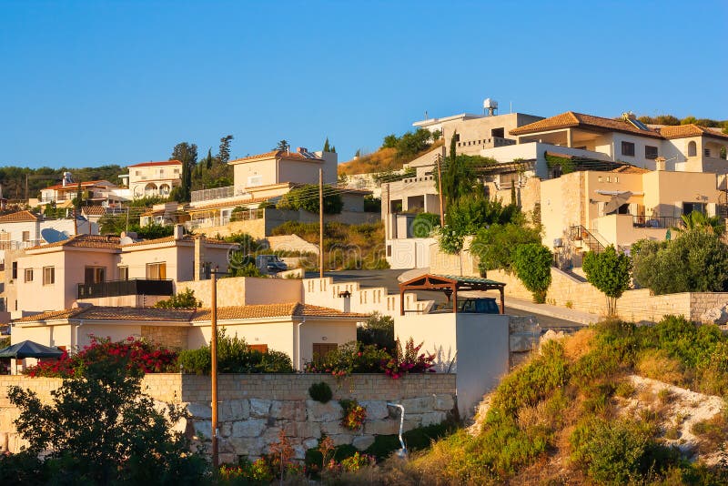 Town buildings view stock photo. Image of steeple, cypriot - 41641626
