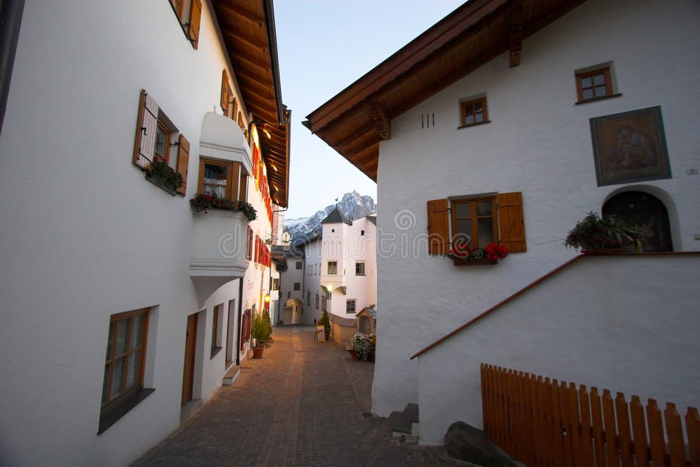 Town of Castelrotto stock image. Image of city, painted - 8683677