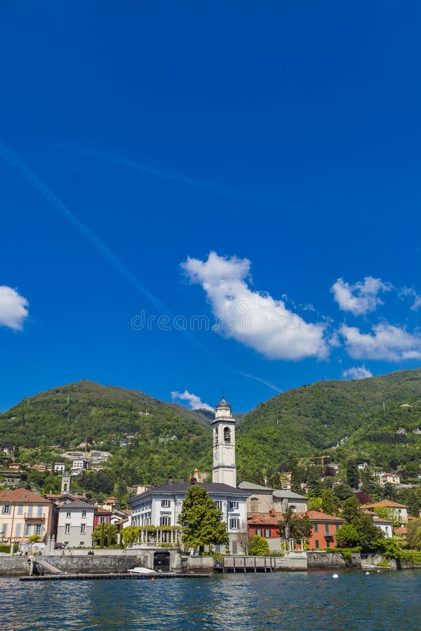 Town Cernobbio on Como Lake in Italy Stock Photo - Image of scenic ...