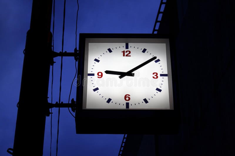 Town clock stock image. Image of late, minute, pole, public - 19408815