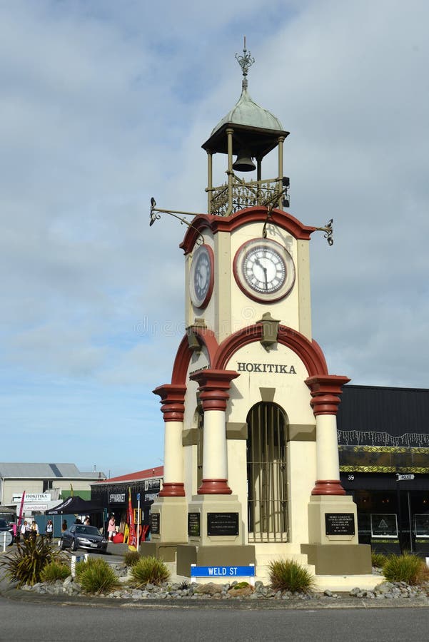 Town clock in Hokitika editorial stock image. Image of landmark - 324285194
