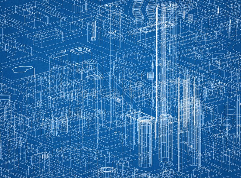 Town Concept Architect Blueprint Stock Illustration - Illustration of ...