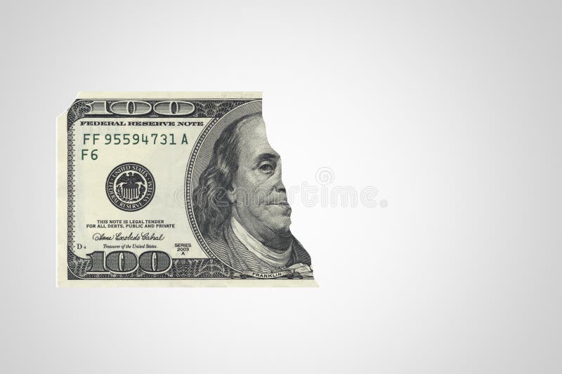 Hundred Dollar Bill Torn Half Stock Photos - Free & Royalty-Free Stock ...