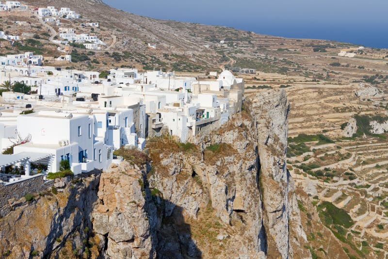 Town on the Edge of a Cliff Stock Image - Image of precipice, greek ...