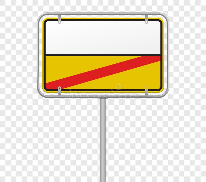 Town Entry and Exit, City Limit Road Sign Template. Vector German ...