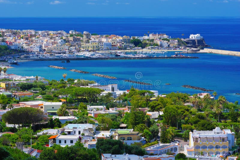 Forio town stock photo. Image of spring, historical - 327535056