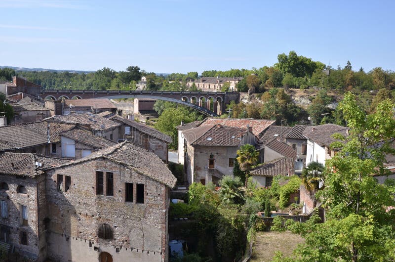 Town of Gaillac in France stock image. Image of midi - 20561065
