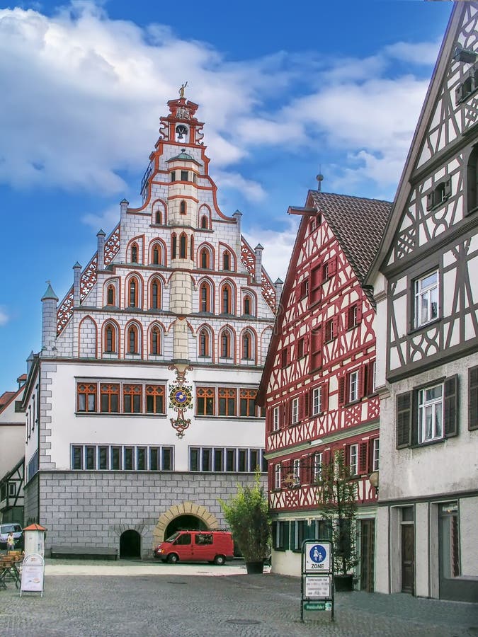 Town Hall in Bad Waldsee, Germany Stock Image - Image of hall, center ...