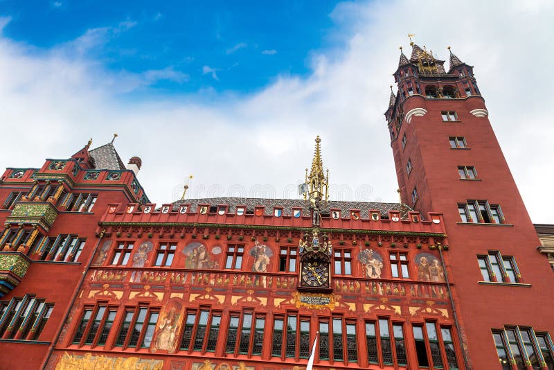 Town hall of Basel stock photo. Image of detail, landmark - 259536694