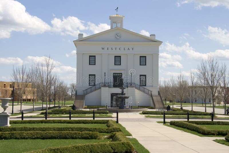 Town hall building stock photo. Image of hall, trees, westclay - 2188416