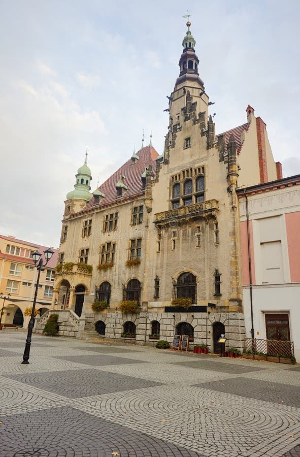 Town Square in Jawor, Poland Editorial Stock Photo - Image of hall ...