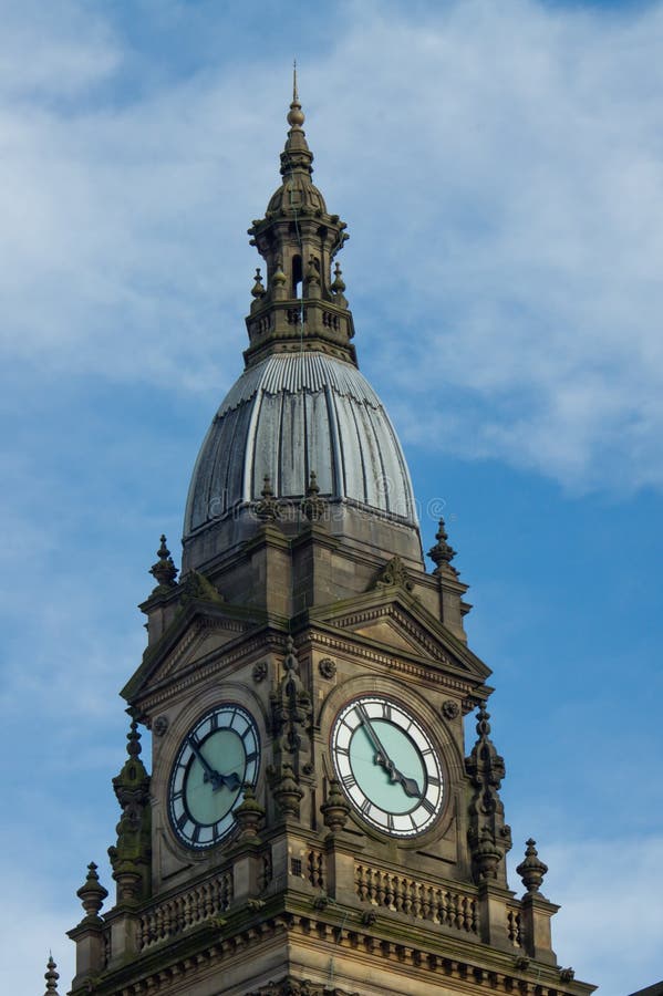 Town Hall clock tower. stock photo. Image of stone, famous - 39310930
