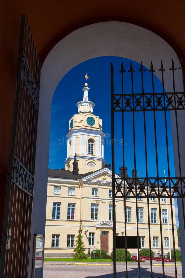 Town hall - Hamina,Finland stock image. Image of grille - 68228227