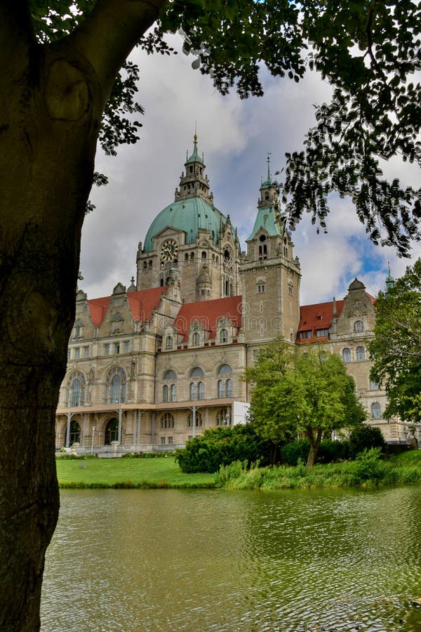 The town hall of Hanover stock image. Image of city, reflection - 60211583