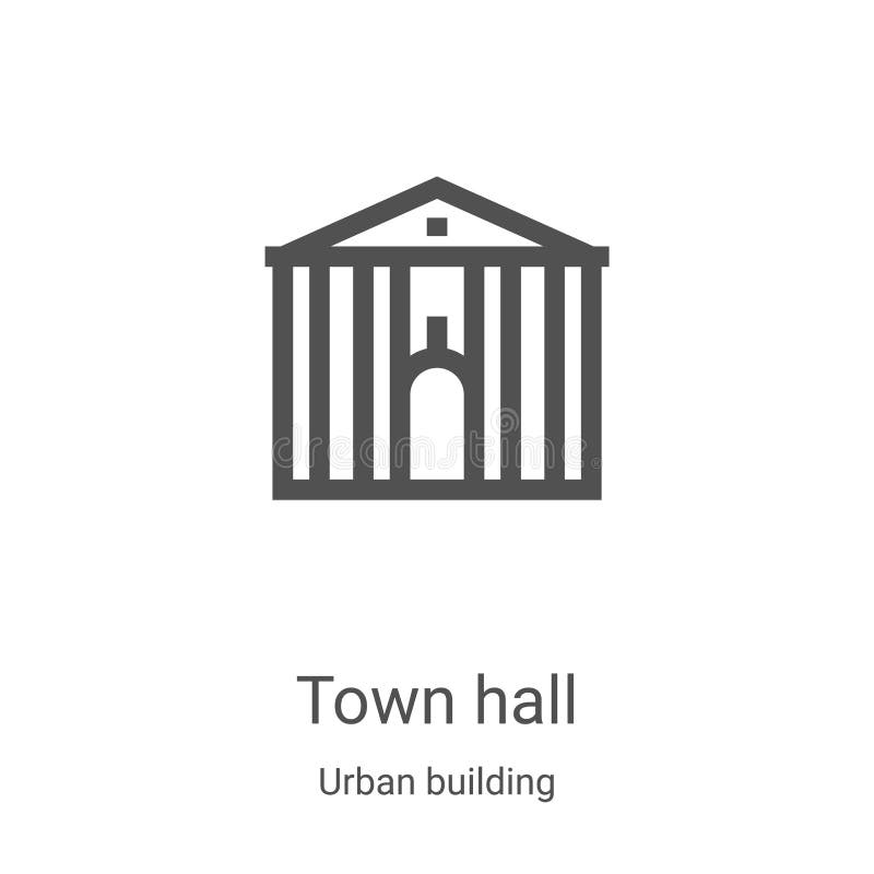 Town Hall Icon Vector from Urban Building Collection. Thin Line Town ...