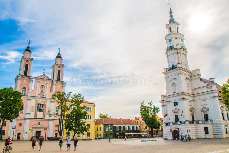 Town Hall of Kaunas in Town Hall Square Editorial Image - Image of ...