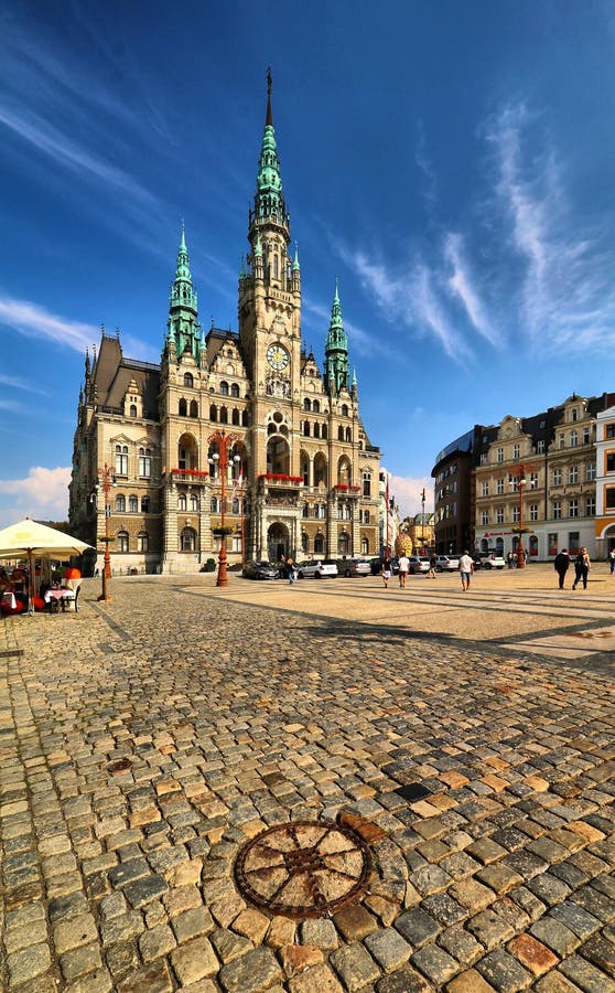 Town hall in Liberec city editorial image. Image of tower - 79577980