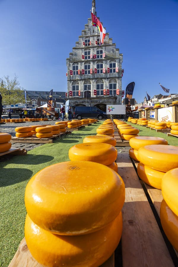 The Town Hall in the Netherlands and Cheeses Standing in Front of it ...
