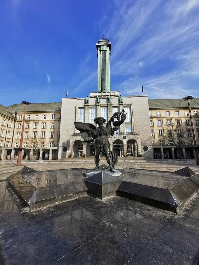 Town hall in the Ostrava editorial photography. Image of cityscape ...