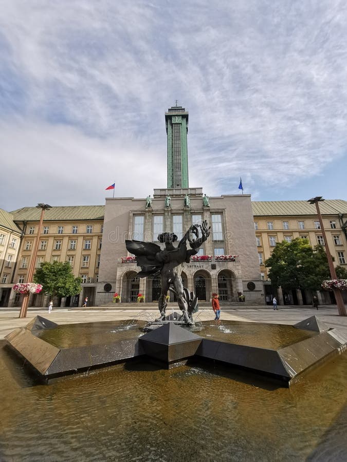 Town hall in the Ostrava editorial photography. Image of europe - 310509562