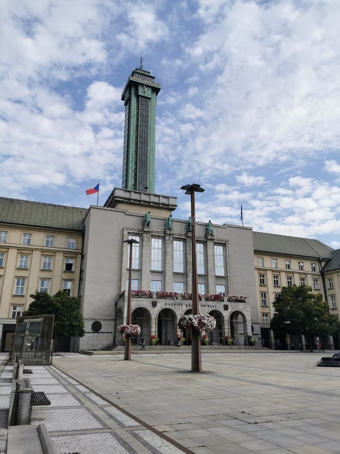 Town hall in the Ostrava editorial stock image. Image of ostrava ...