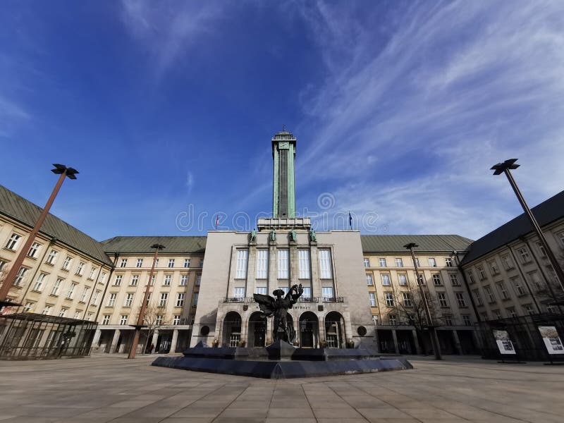 Town hall in the Ostrava editorial photo. Image of urban - 313214131
