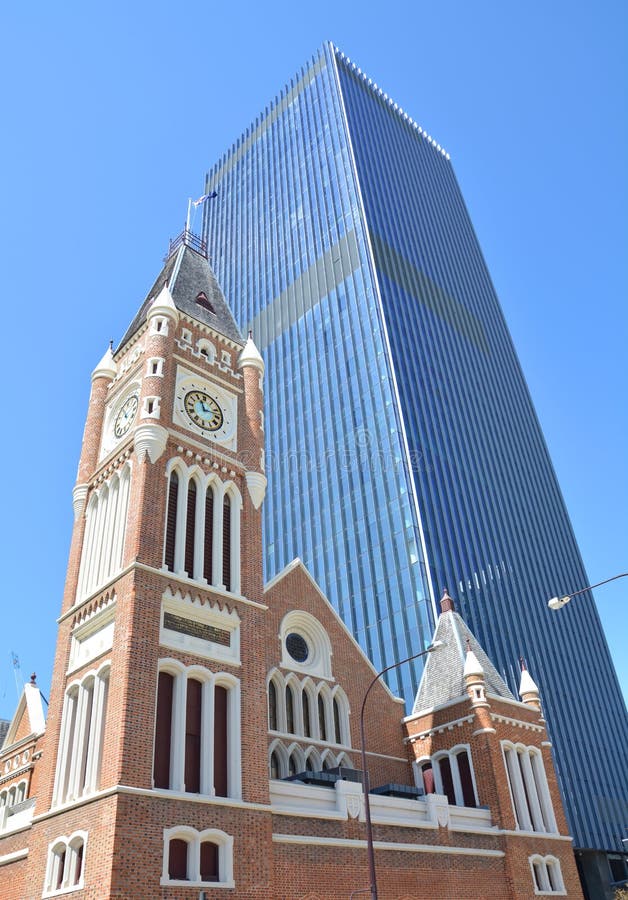 Perth Town Hall In Western Australia Old Brick Building In Front Of ...
