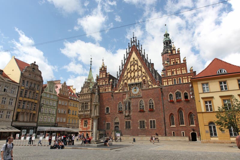 Town Hall in Polish city editorial photography. Image of europe - 71449972